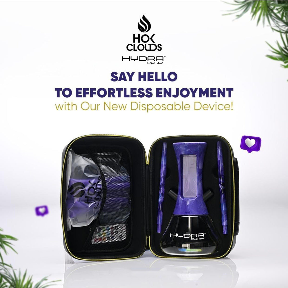 HOK CLOUDS Portable E-Hookah Kit – Flawless | Pure+ Nic